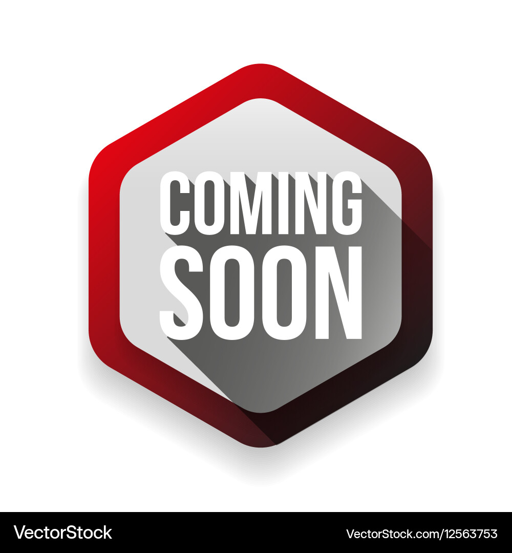 Coming soon blue ribbon Royalty Free Vector Image