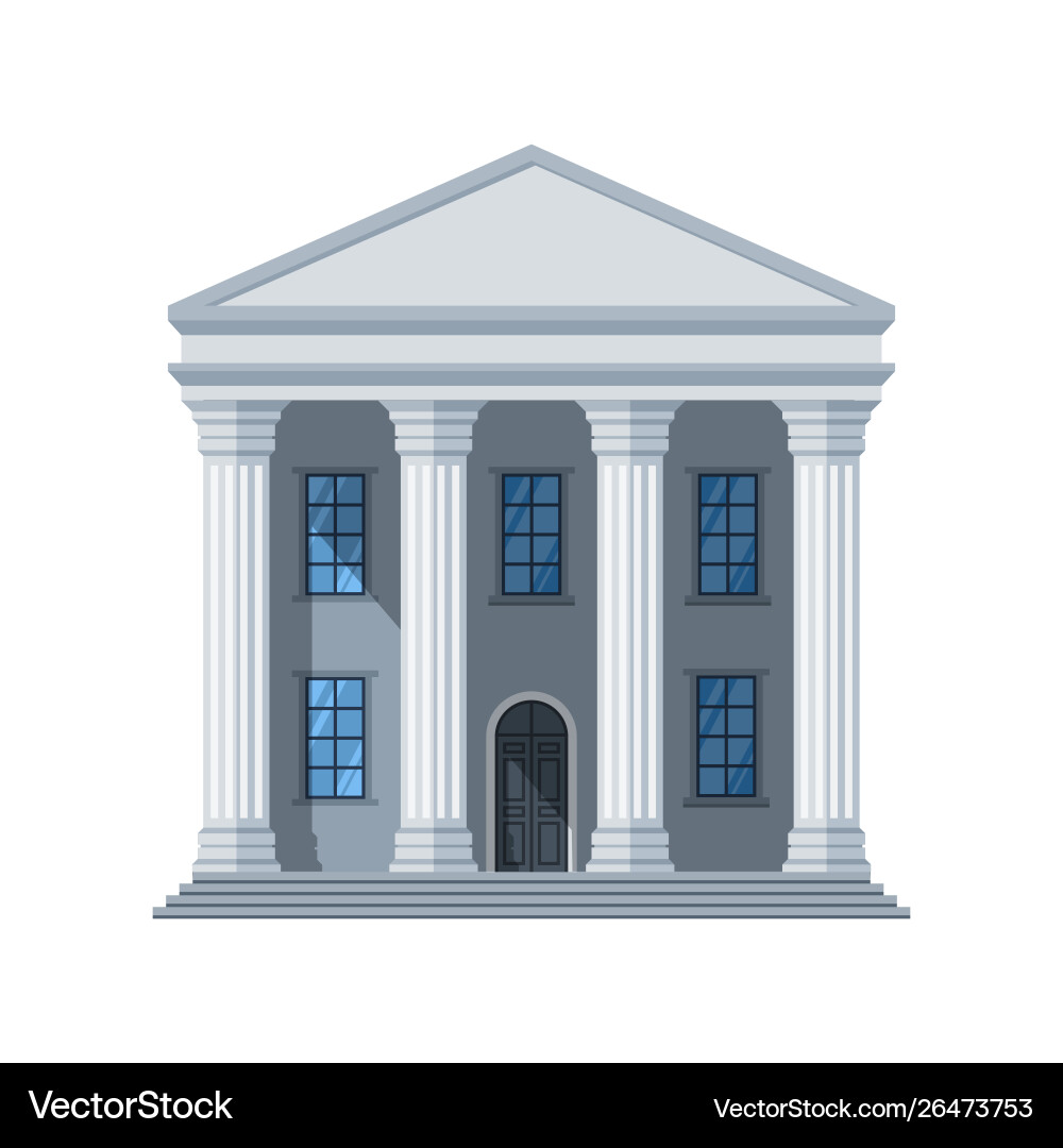 Flat public building icon administrative Vector Image