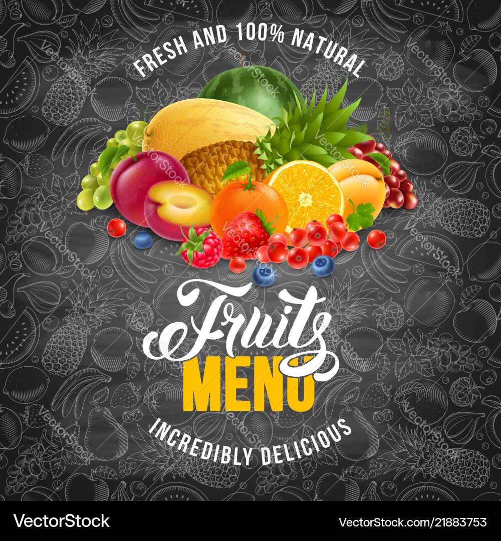 Fruits menu Royalty Free Vector Image - VectorStock