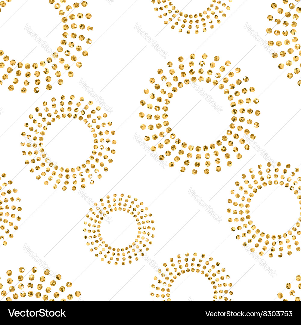 Gold concentric circle seamless pattern 2 white Vector Image