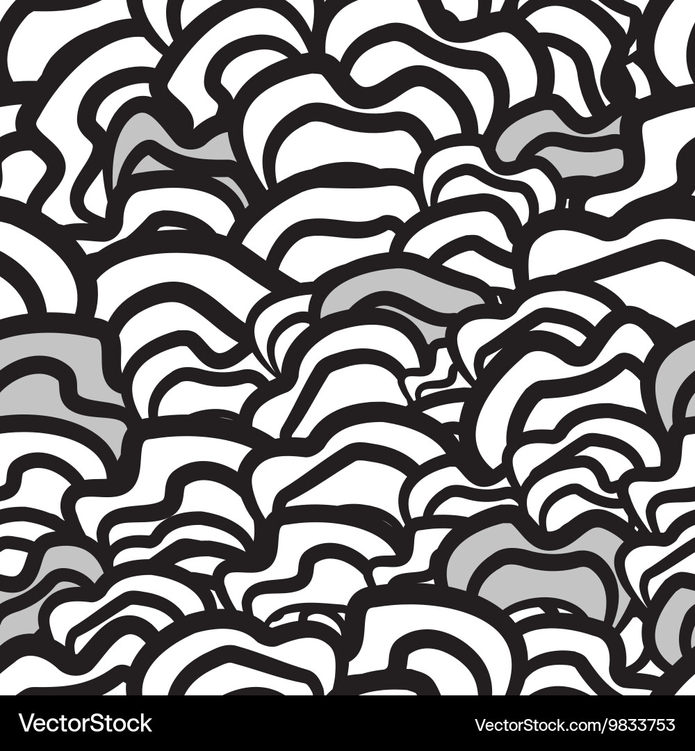 Hand-Drawn Wave Pattern - Seamless Royalty Free Vector Image