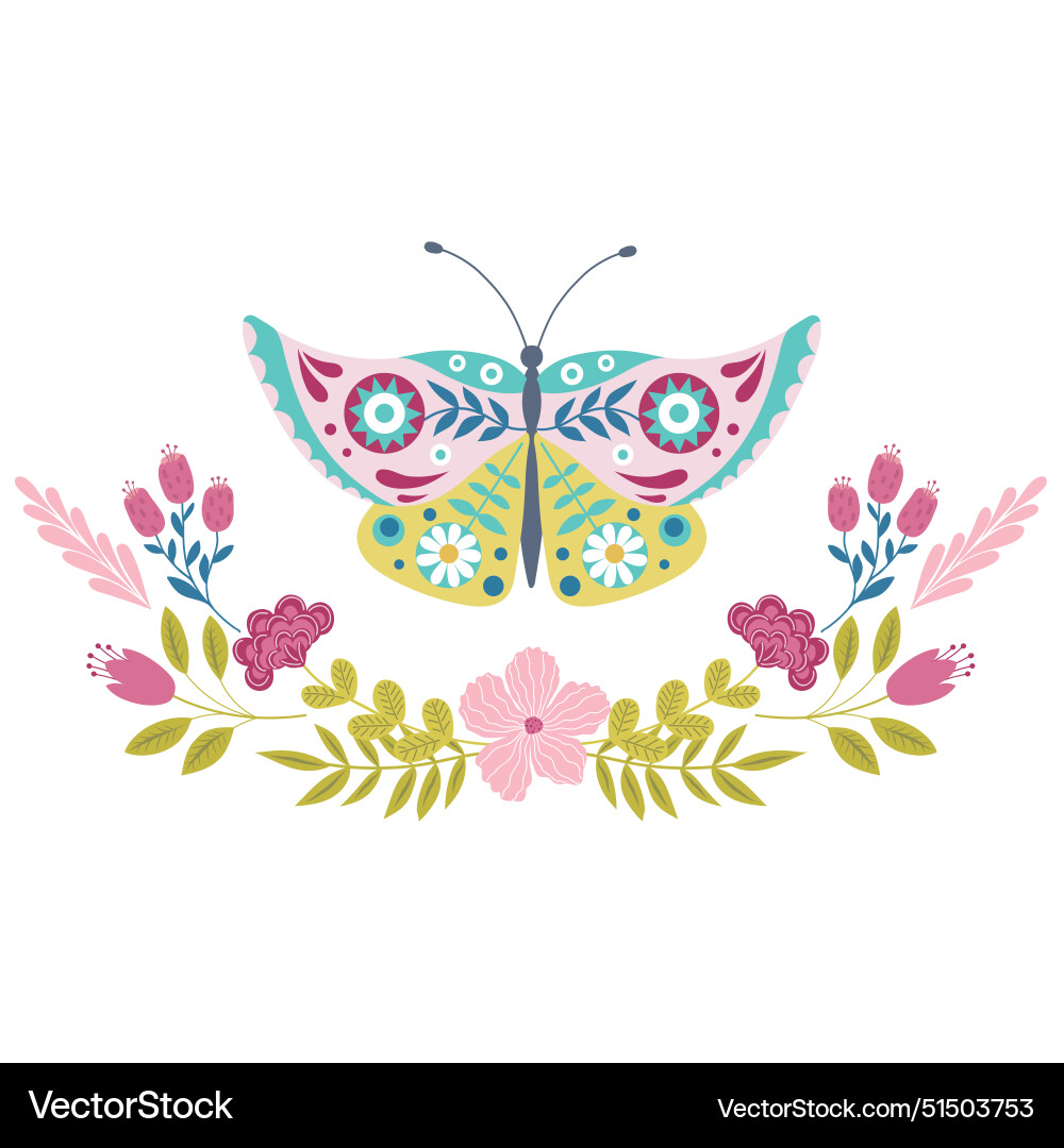 Label with butterfly Royalty Free Vector Image
