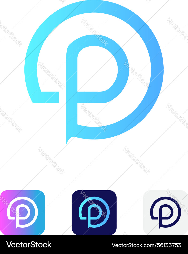 Letter p logo letter p within a circle Royalty Free Vector
