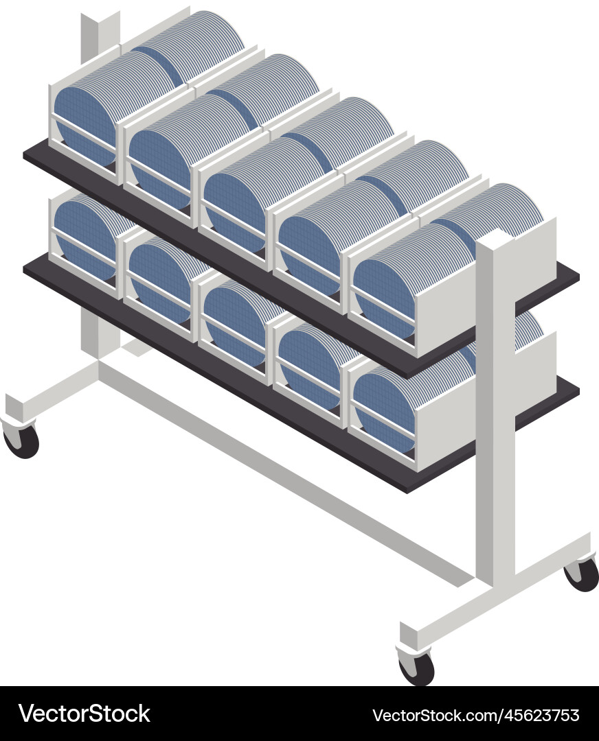 Semiconductor chip wheelbarrow composition Vector Image