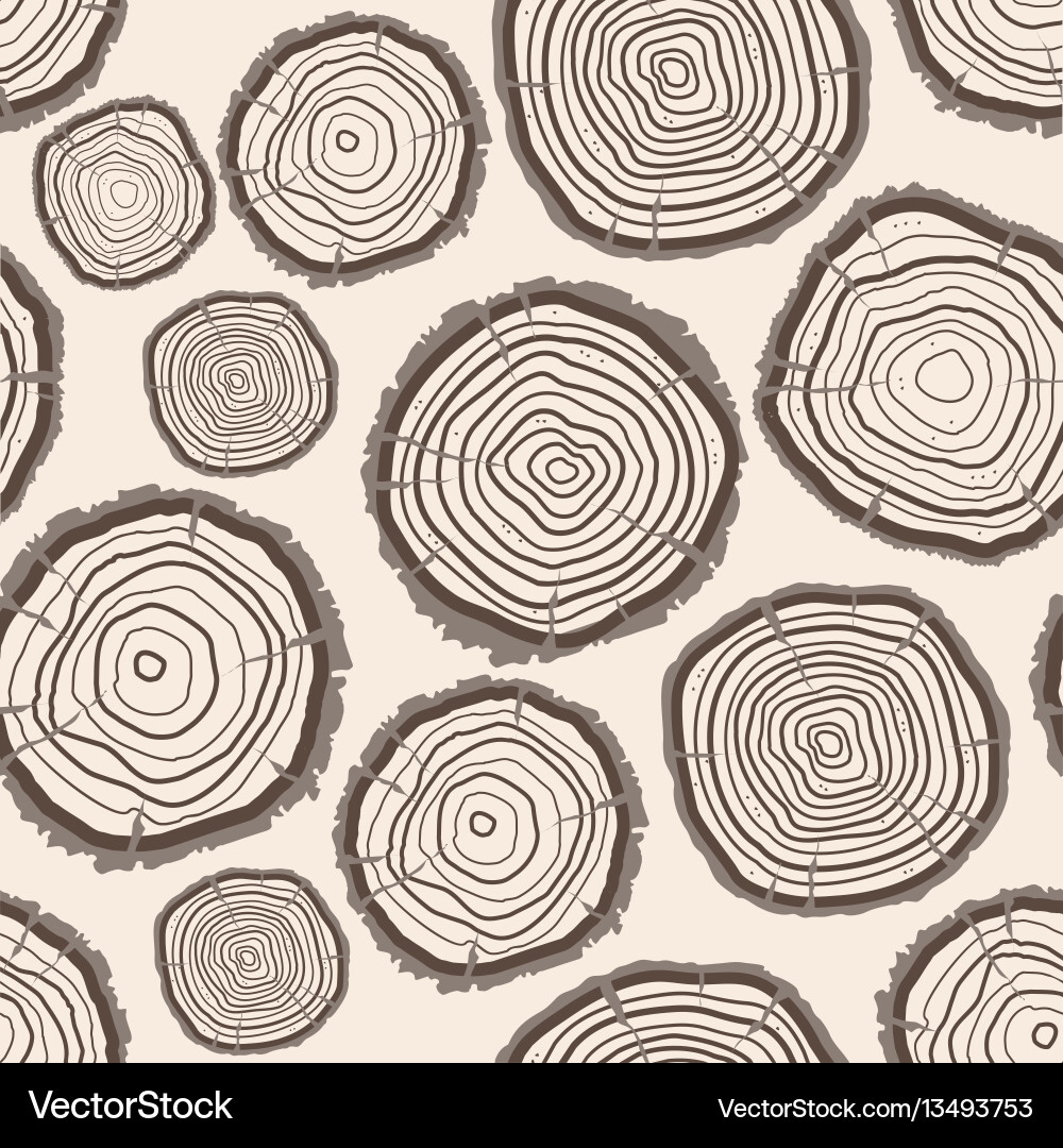 Tree rings trunk pattern background Royalty Free Vector