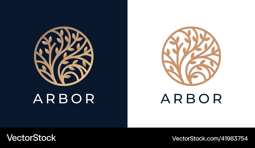 Abstract floral tree logo icon Royalty Free Vector Image