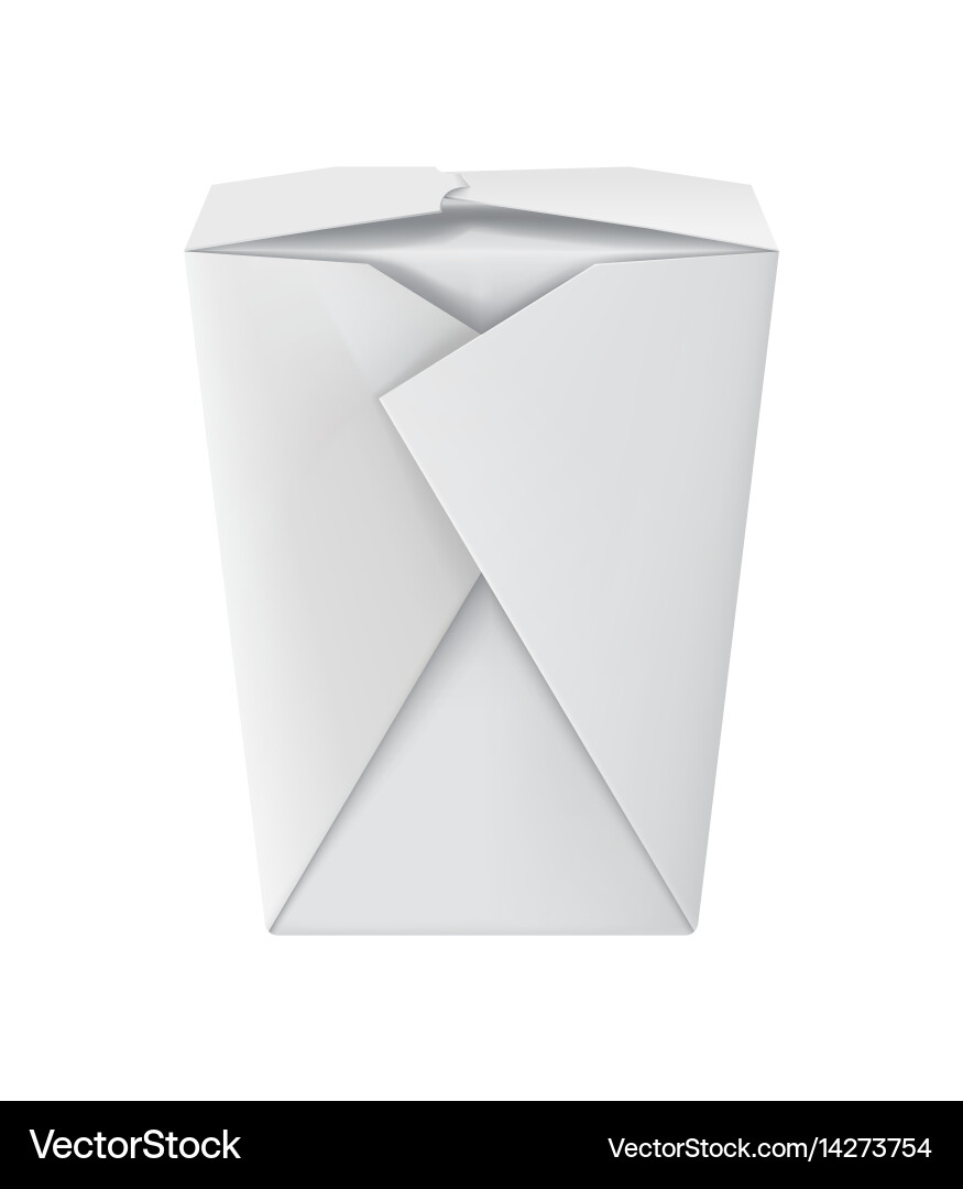 Blank white 3d model cardboard noodle package Vector Image