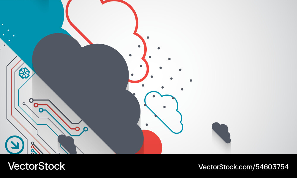 Cloud storage technology integrated digital web Vector Image