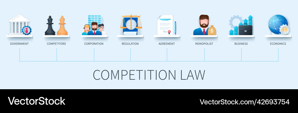Competition law infographics in 3d style Vector Image
