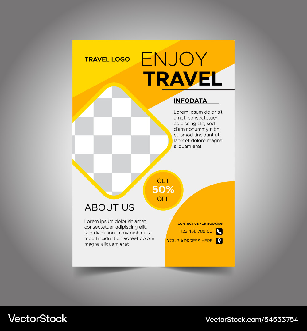 Enjoy travel flyer design Royalty Free Vector Image