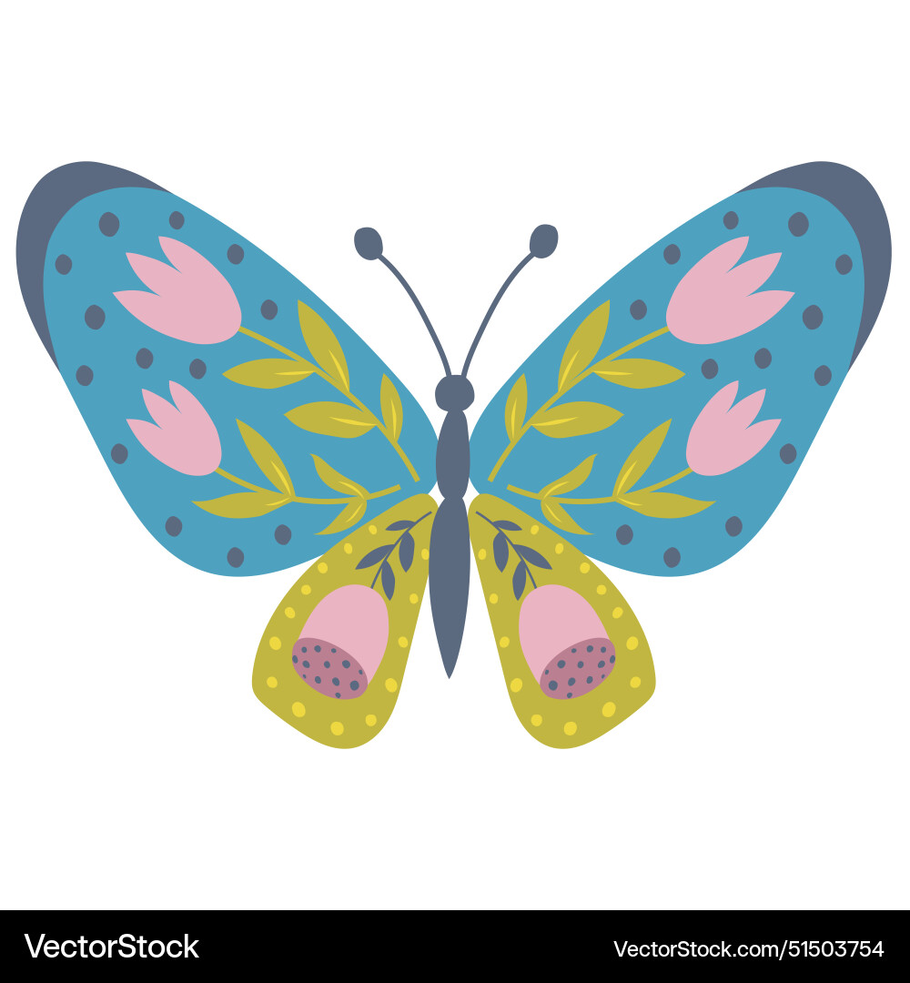 Floral butterfly Royalty Free Vector Image - VectorStock