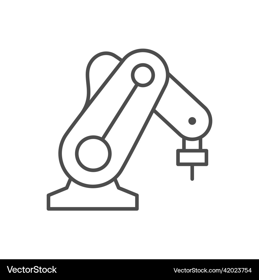 Robotic arm line outline icon Royalty Free Vector Image