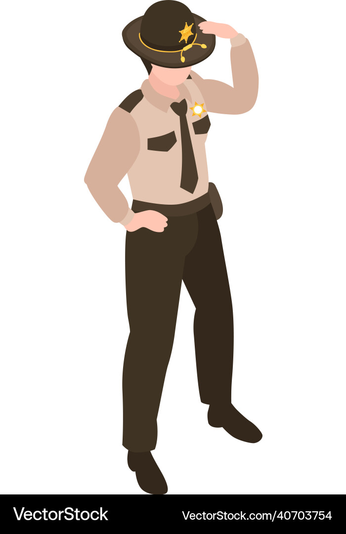 Sheriff in hat composition Royalty Free Vector Image