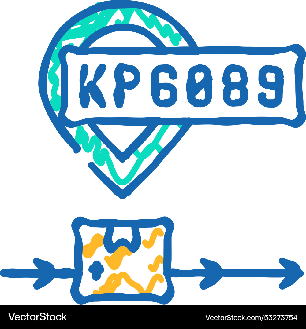 Tracking number icon doodle Royalty Free Vector Image