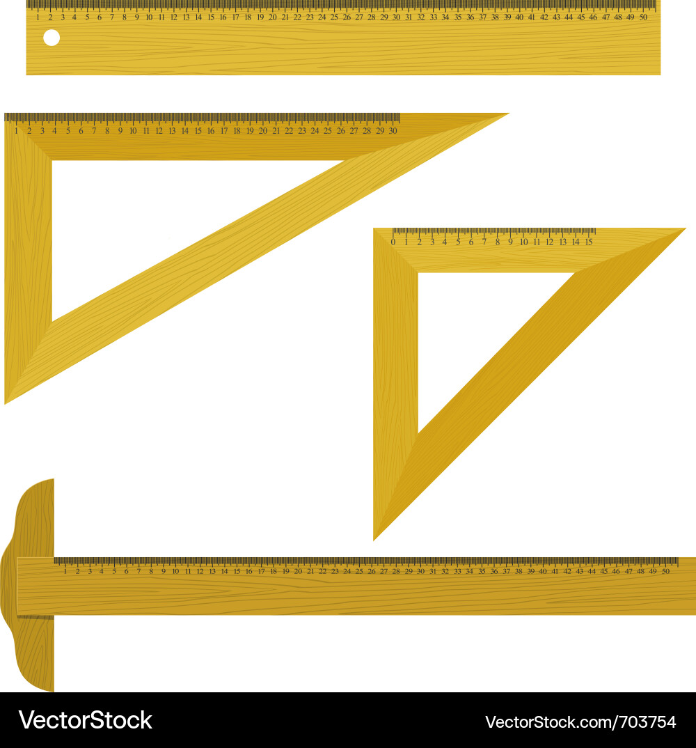 Wooden Rulers and Measuring Tools Royalty Free Vector Image