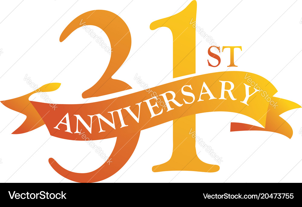 31 year ribbon anniversary Royalty Free Vector Image