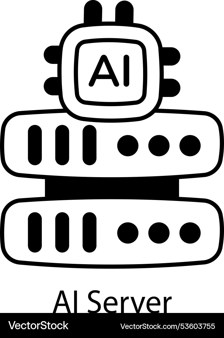 Ai server Royalty Free Vector Image - VectorStock