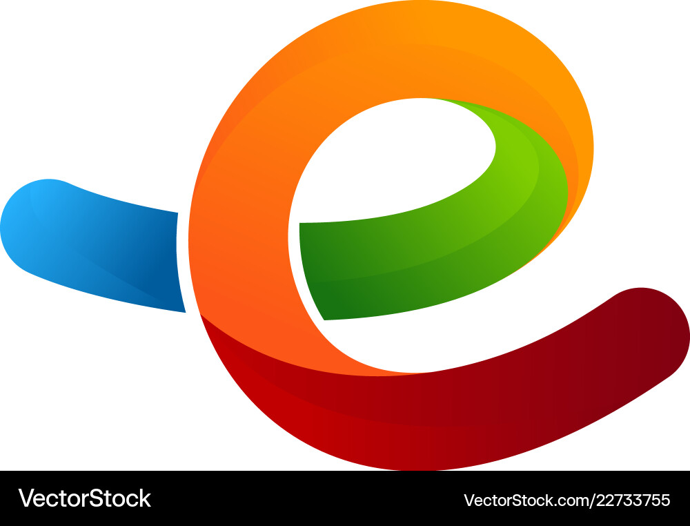 Colorful Letter E Logo Royalty Free Vector Image