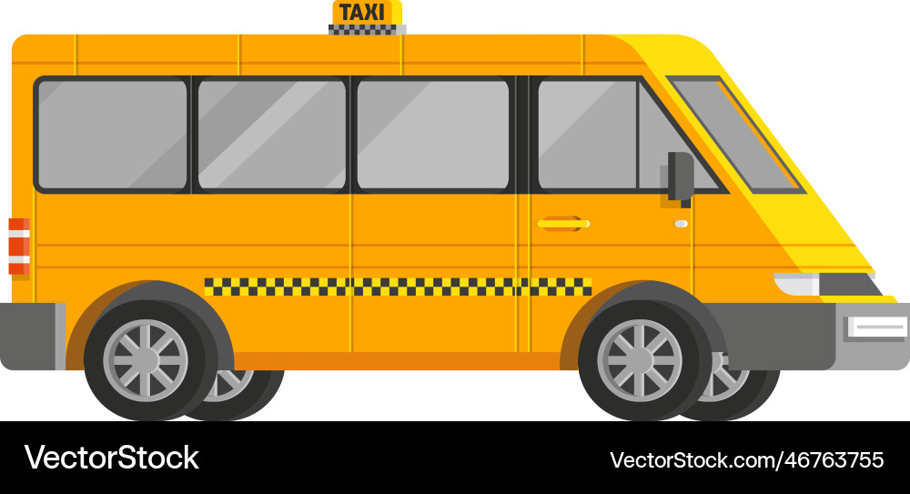 Flat minibus taxi Royalty Free Vector Image - VectorStock