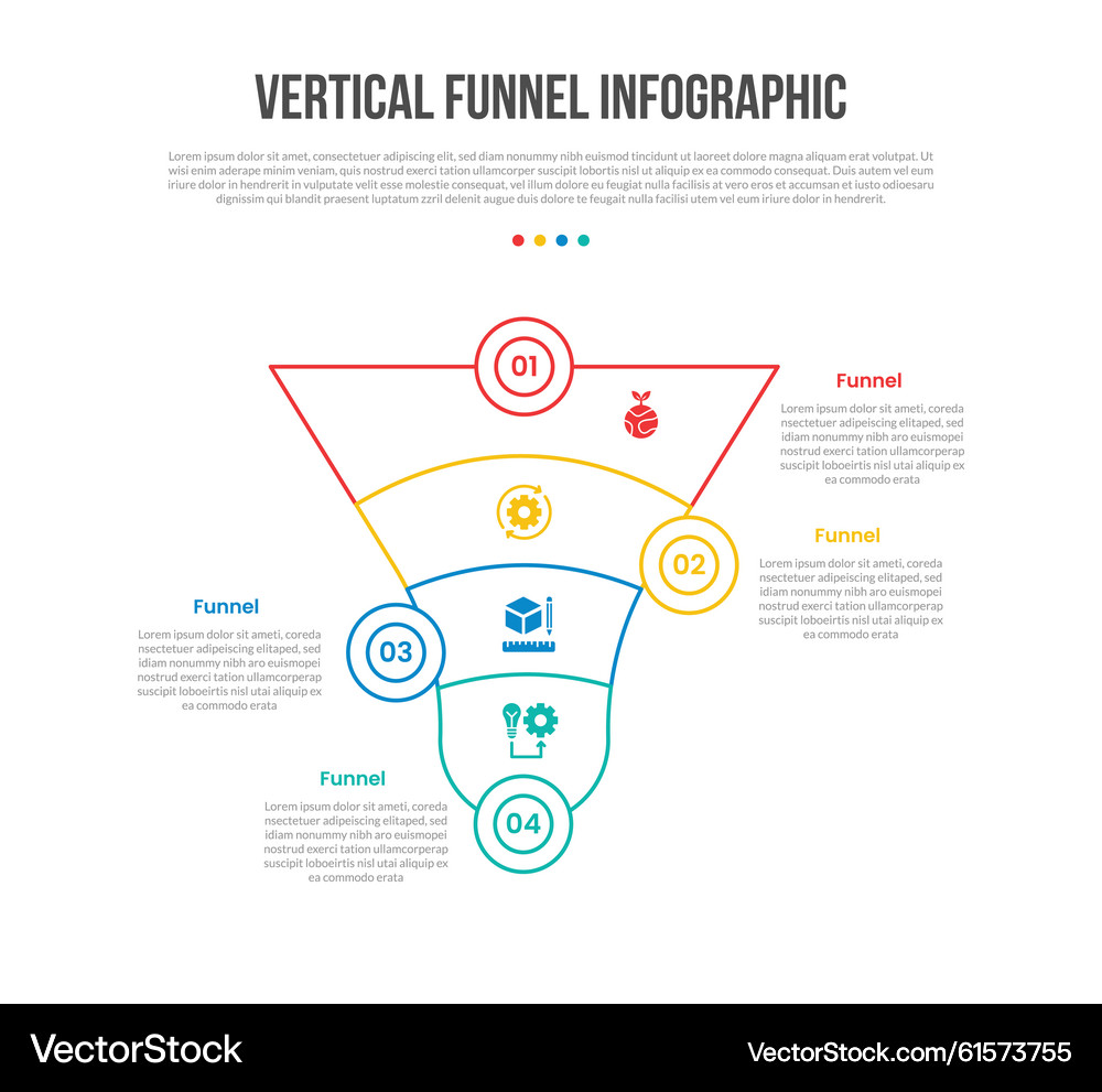 Funnel Chart - Sales Process Diagram – Royalty-Free Vector | VectorStock