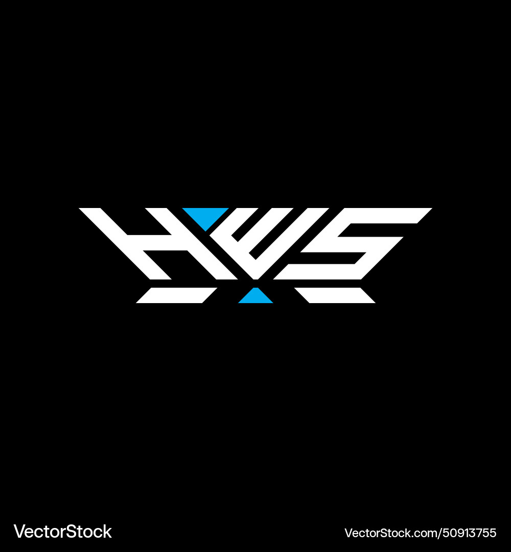 Hws letter logo design hws simple and modern logo Vector Image
