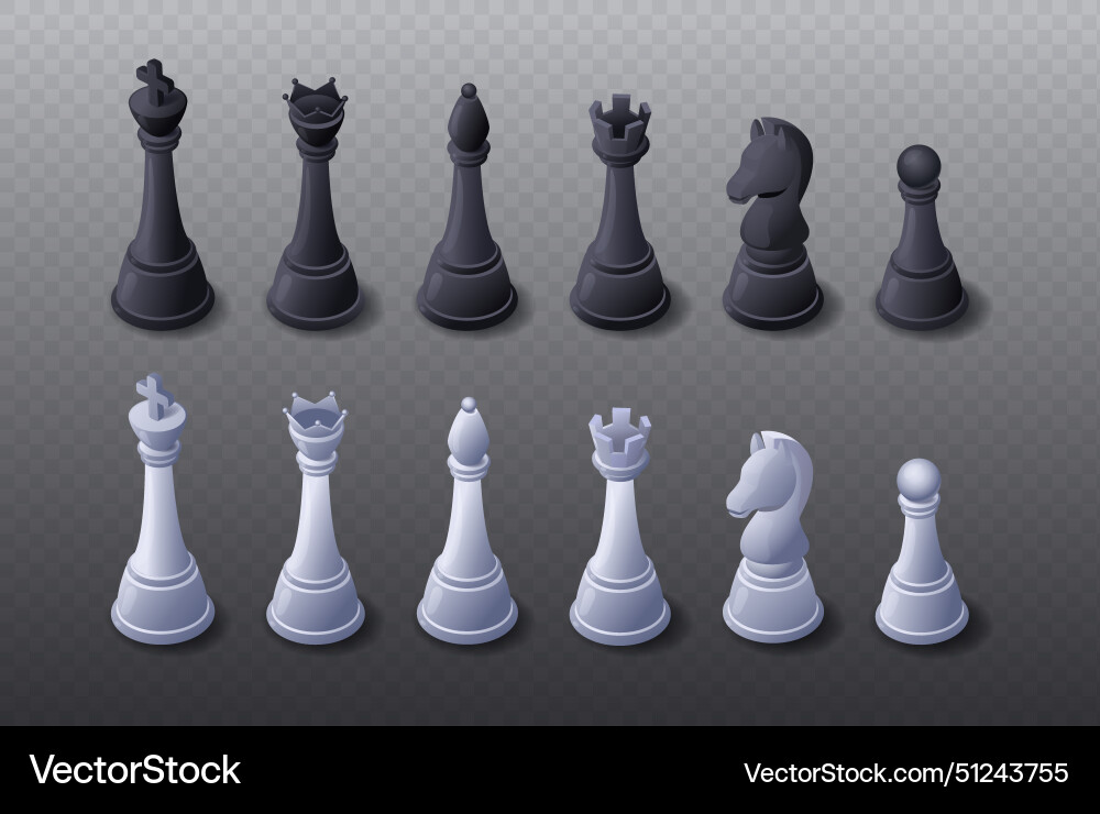 Isometric chess set Royalty Free Vector Image - VectorStock