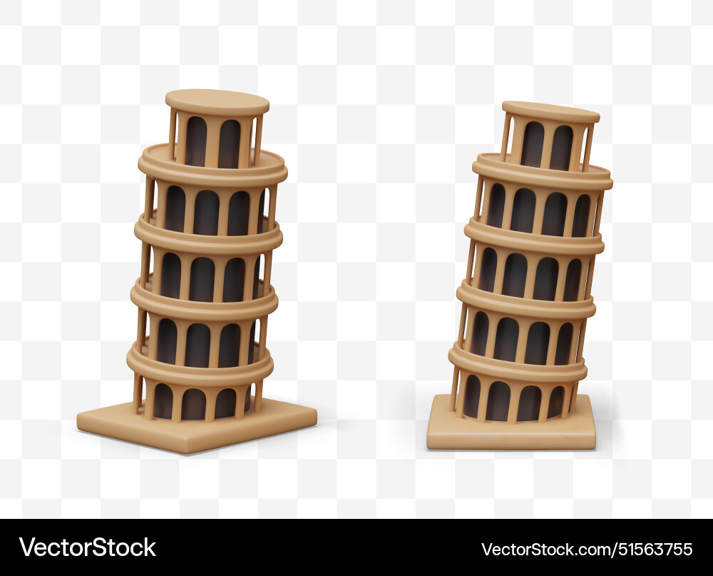 Realistic leaning tower of pisa view from Vector Image