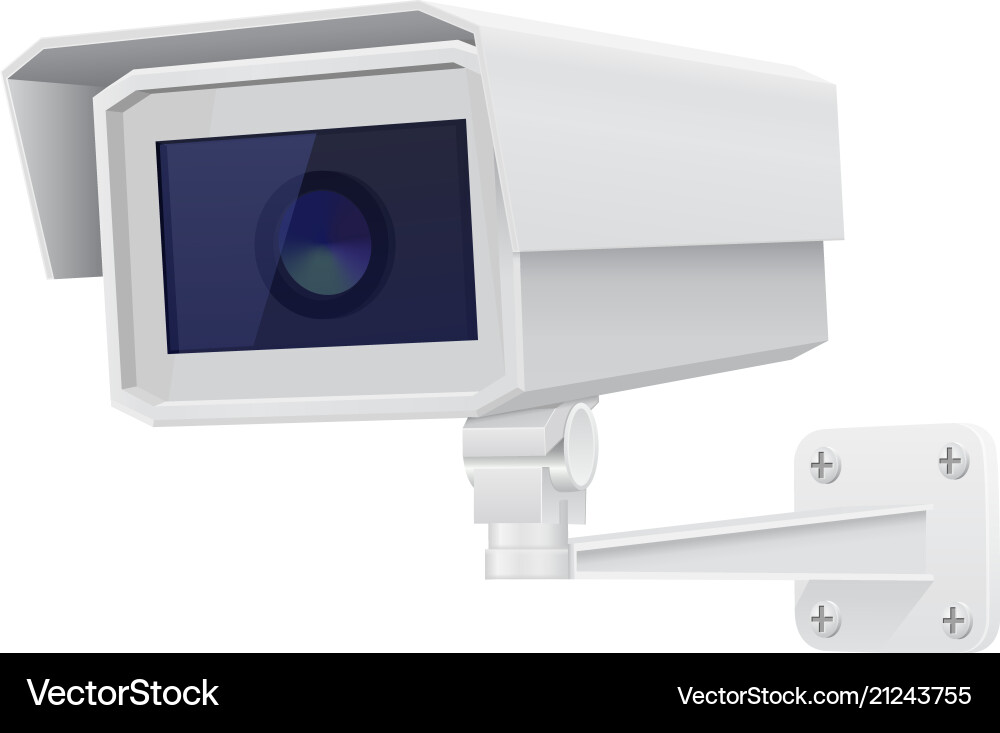 Security camera white cctv surveillance system Vector Image