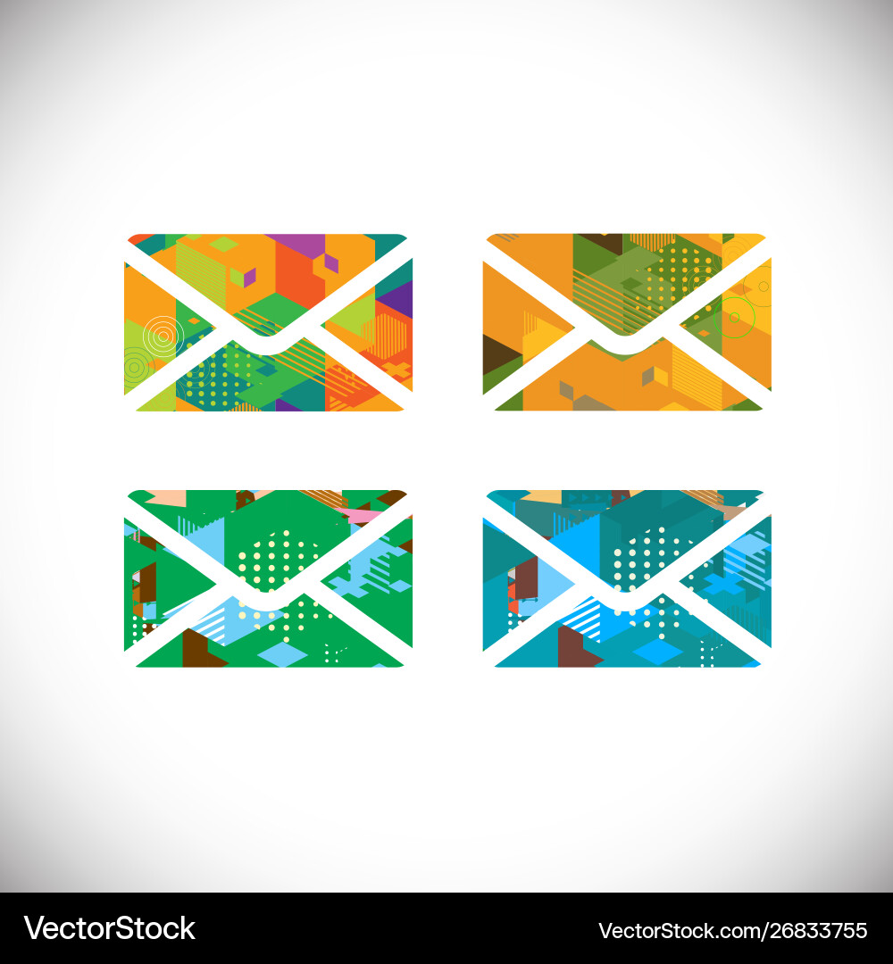 Set colorful envelopes symbol Royalty Free Vector Image