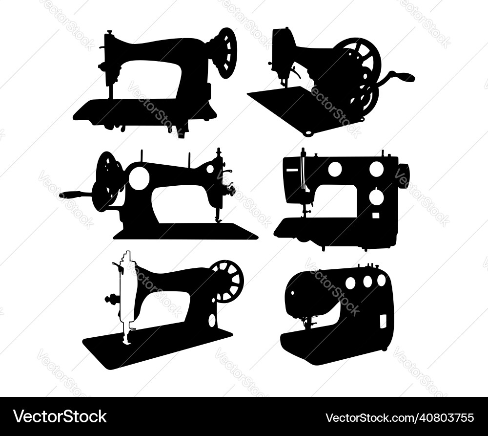 Sewing machine silhouette Royalty Free Vector Image