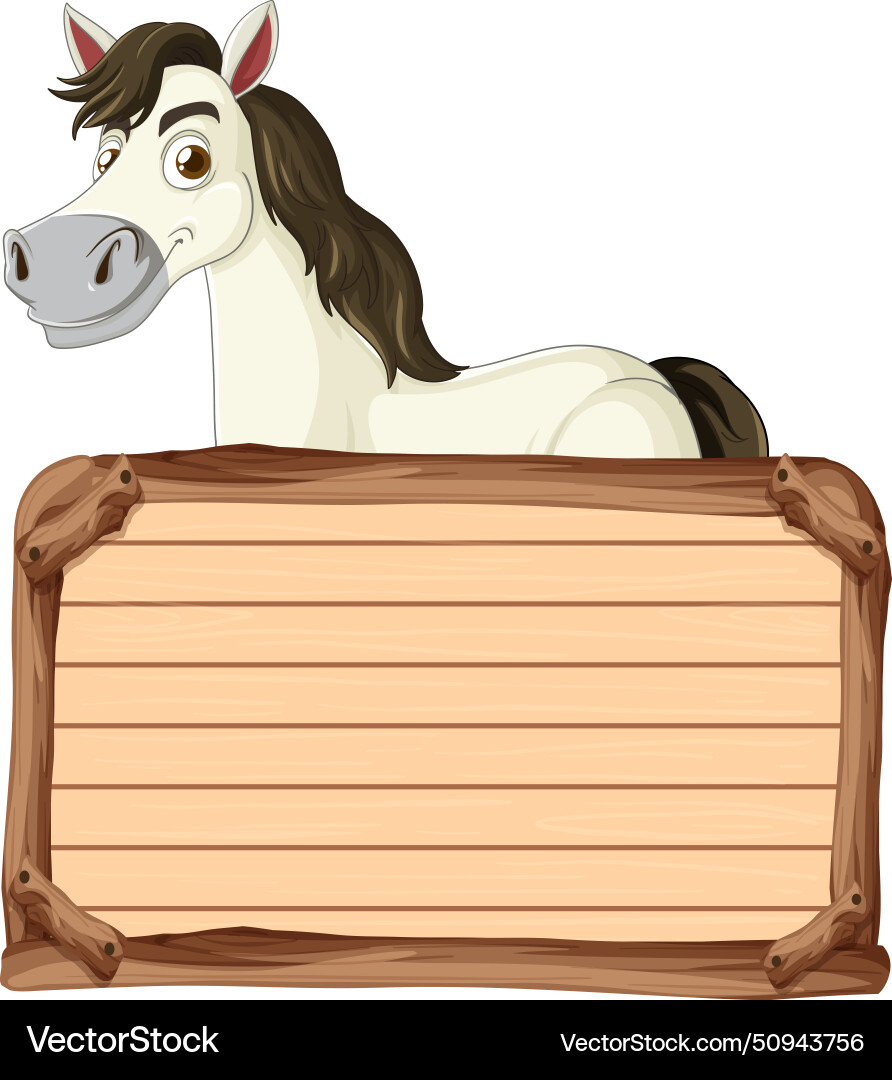 A horse holding sign Royalty Free Vector Image