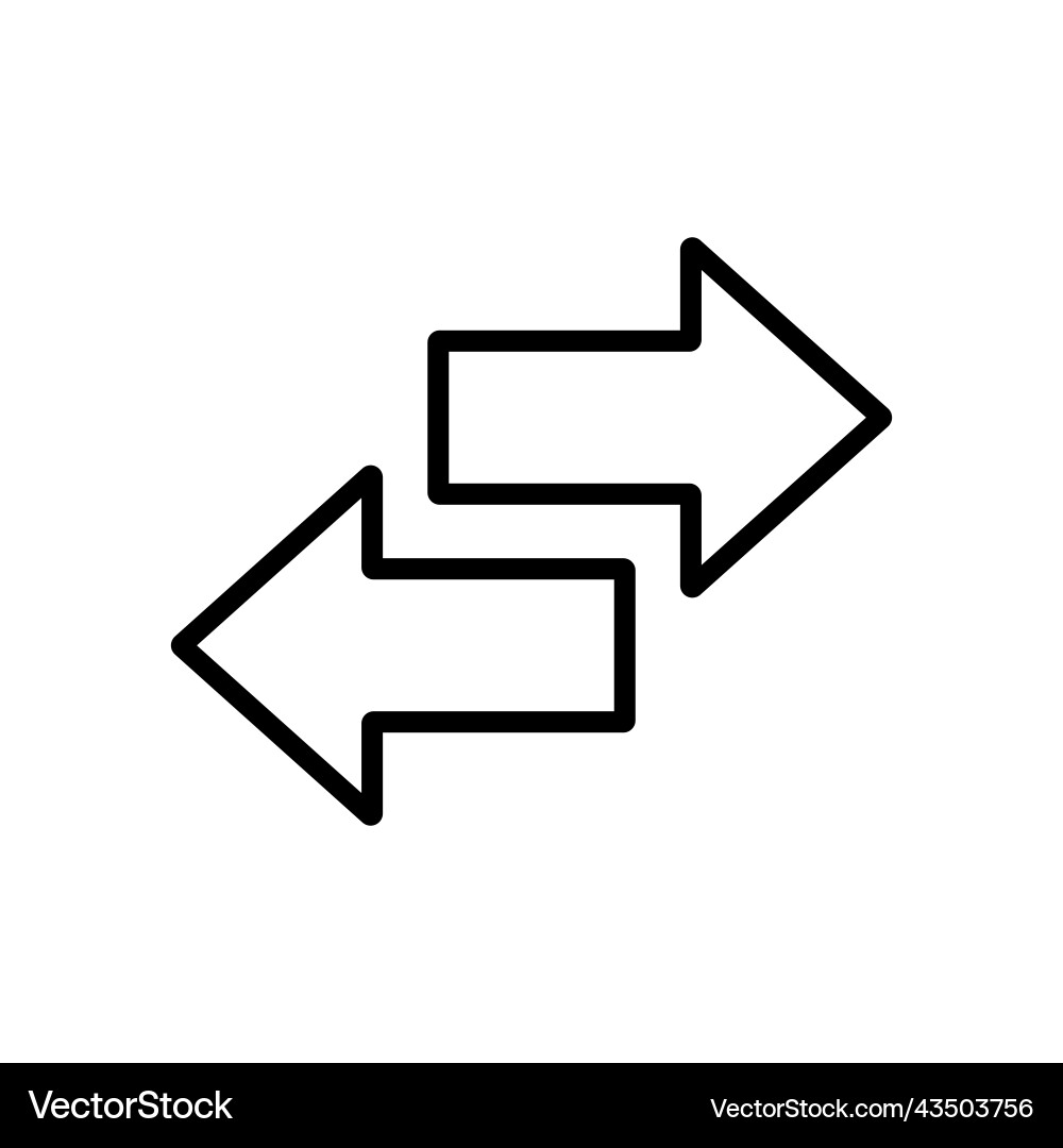 Arrow transfer icon the left and right arrows Vector Image