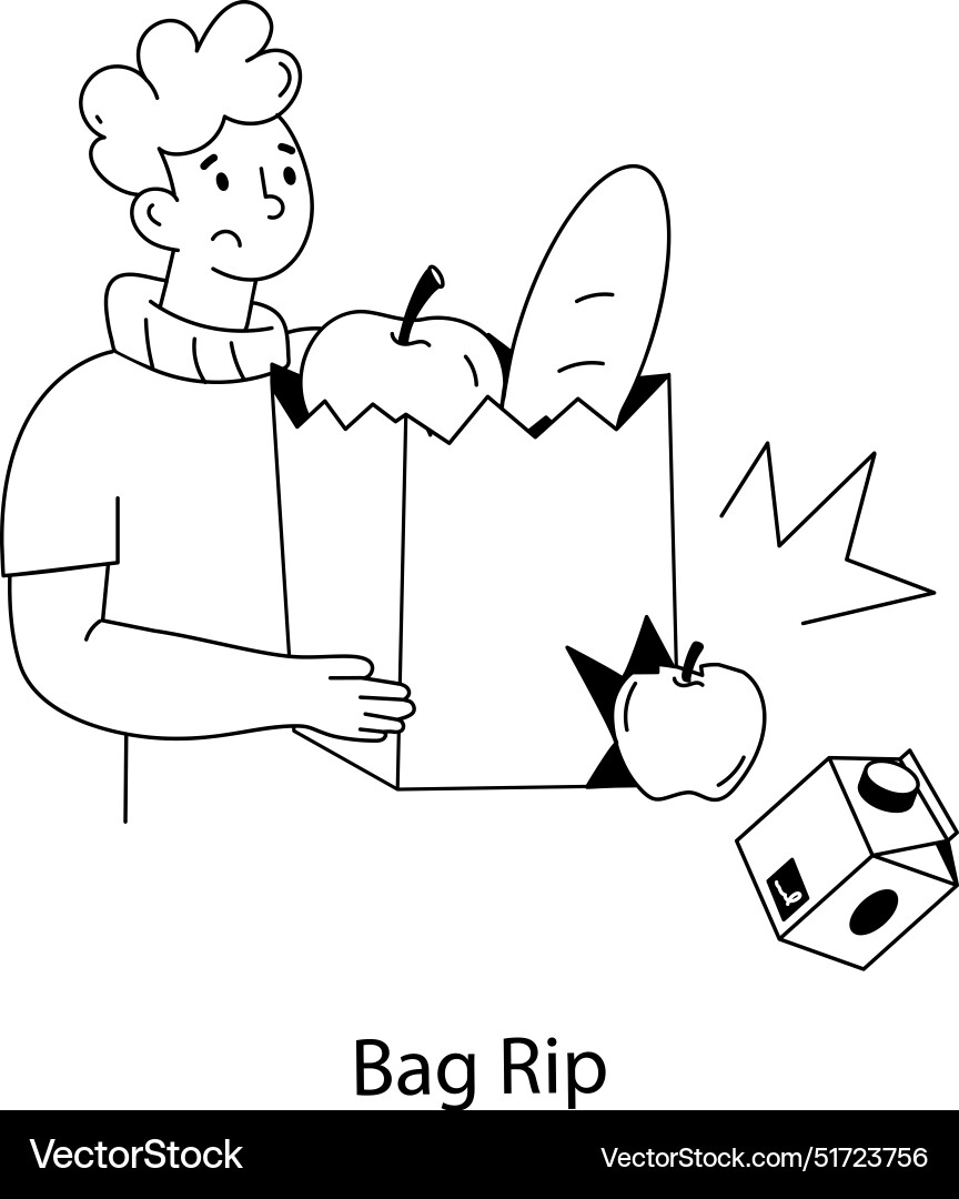 Bag rip Royalty Free Vector Image - VectorStock