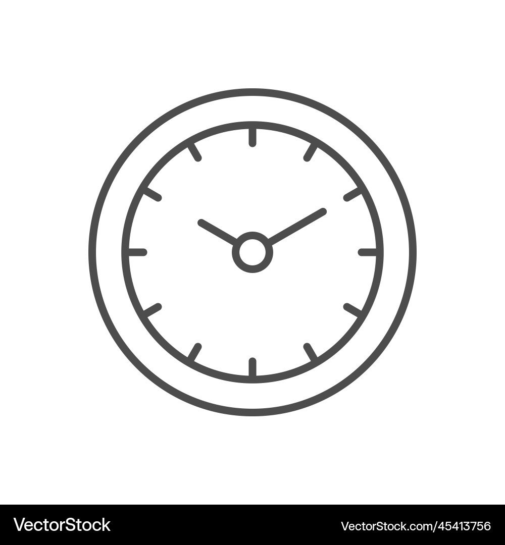 Clock line icon or time symbol Royalty Free Vector Image