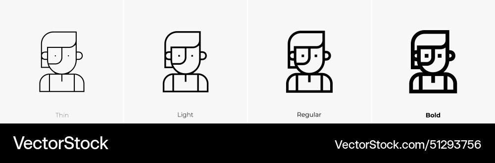 Cyborg icon thin light regular and bold style Vector Image
