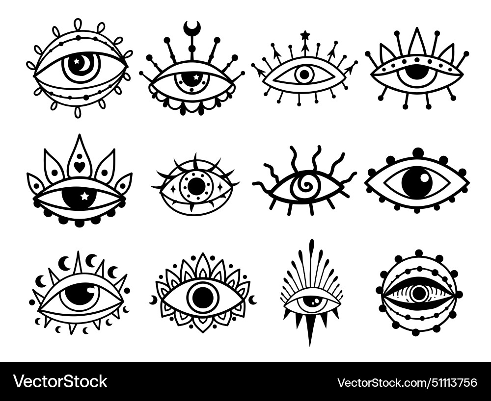 Evil eye of providence boho Royalty Free Vector Image