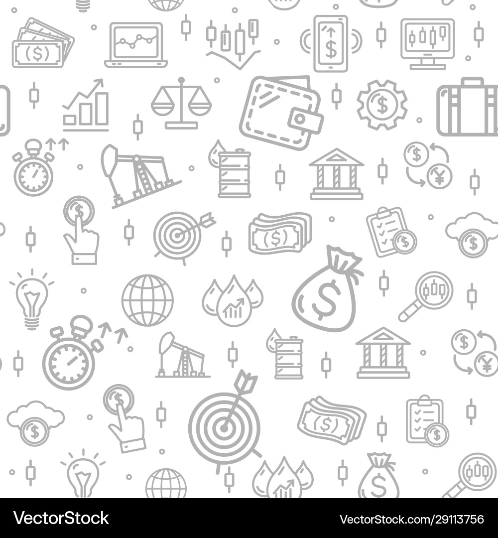 Finance investment signs seamless pattern Vector Image