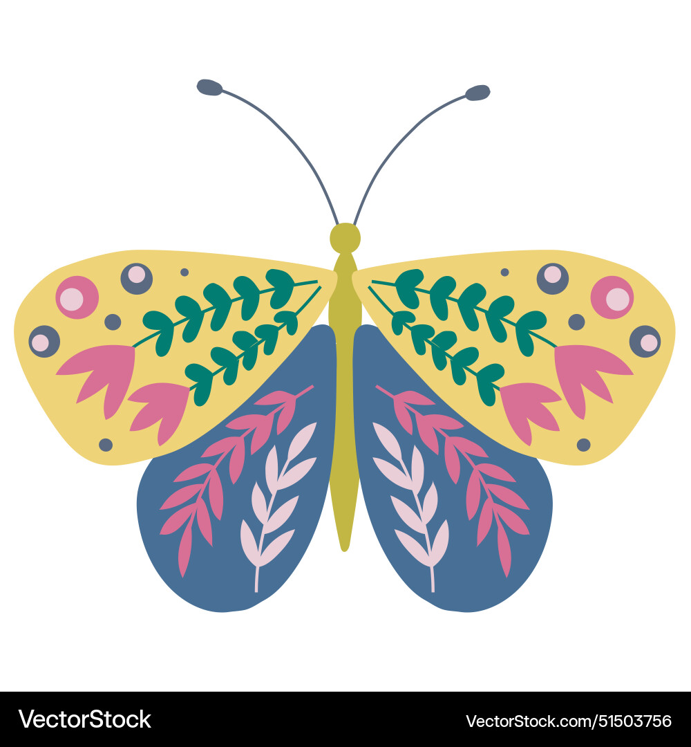 Floral butterfly Royalty Free Vector Image - VectorStock