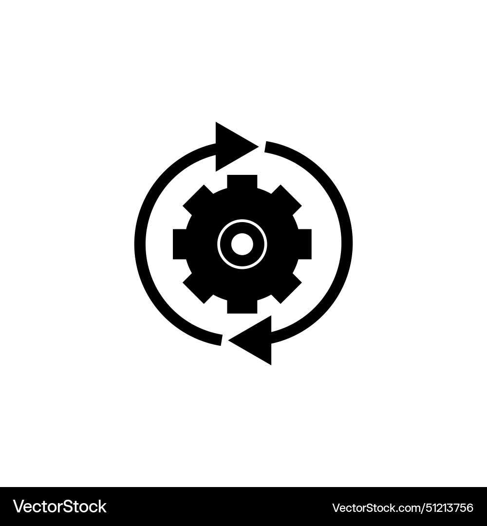 Gear rotation direction flat icon Royalty Free Vector Image