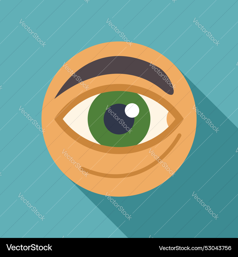 Human eye looking sideways with long shadow Vector Image