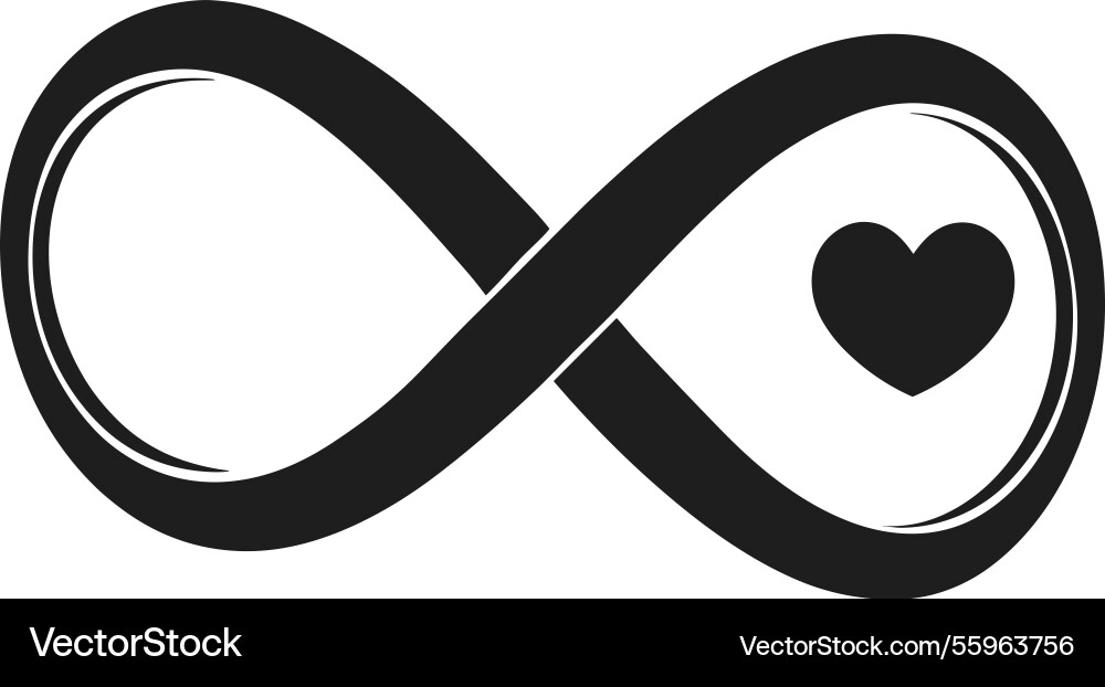 Infinity love symbol with heart timeless Vector Image