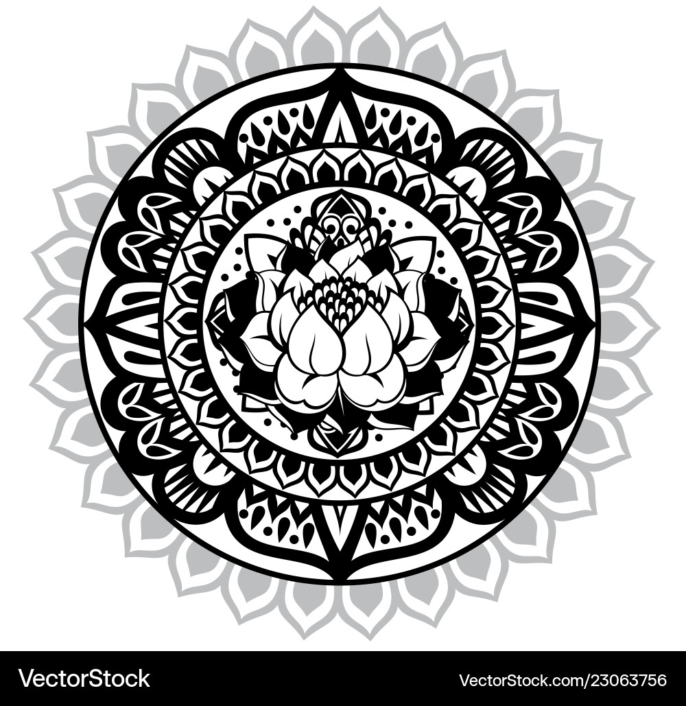 Lotus mandala Royalty Free Vector Image - VectorStock