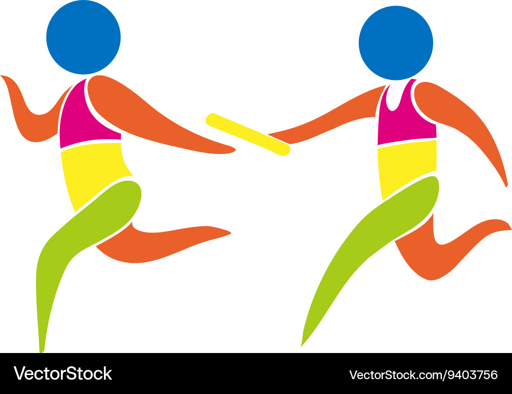 Relay race icon in colors Royalty Free Vector Image
