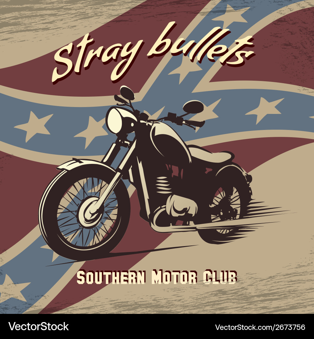 Retro motorcycle club poster Royalty Free Vector Image