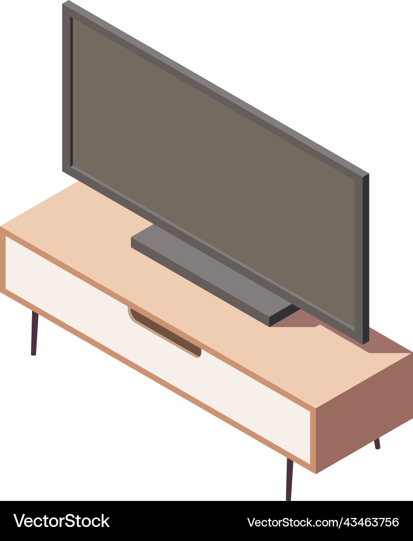 Tv set isometric composition Royalty Free Vector Image