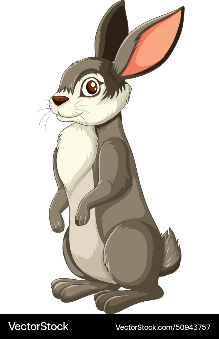 Adorable cartoon rabbit standing upright on hind Vector Image