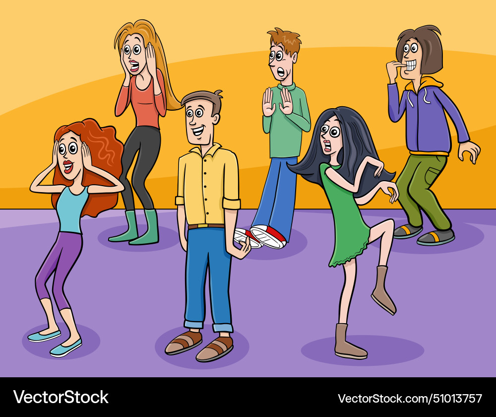 Cartoon surprised or scared people comic Vector Image