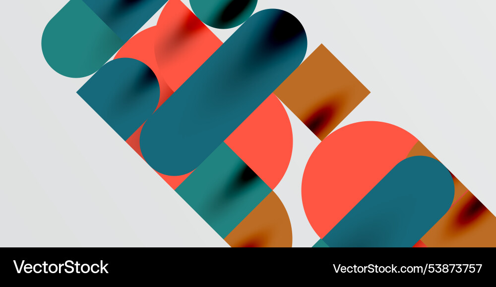 Circles semi circles squares and round shapes Vector Image