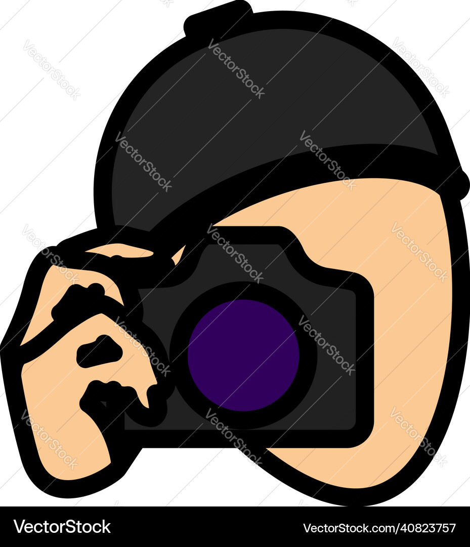 Detective with camera icon Royalty Free Vector Image