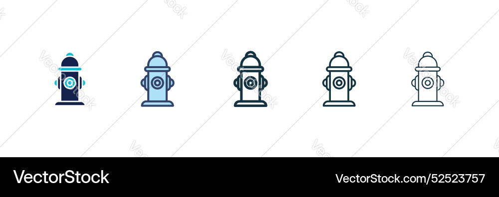 Fire hydrant icon set black filled and outlined Vector Image